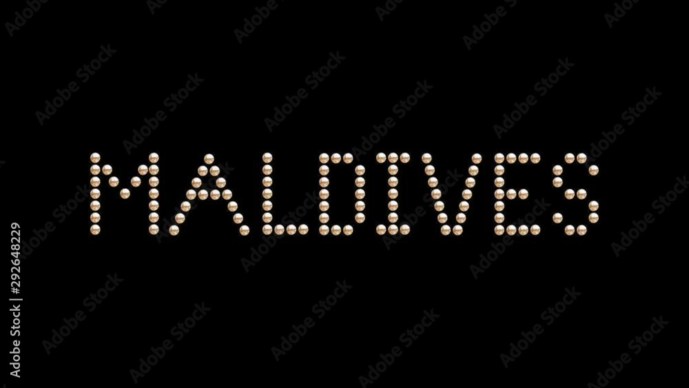 Maldives Country name Text sign title Loop animation bulbs LED pixels ...