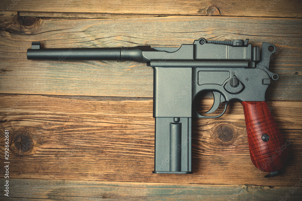 Mauser, old German pistol gun Stock Photo | Adobe Stock