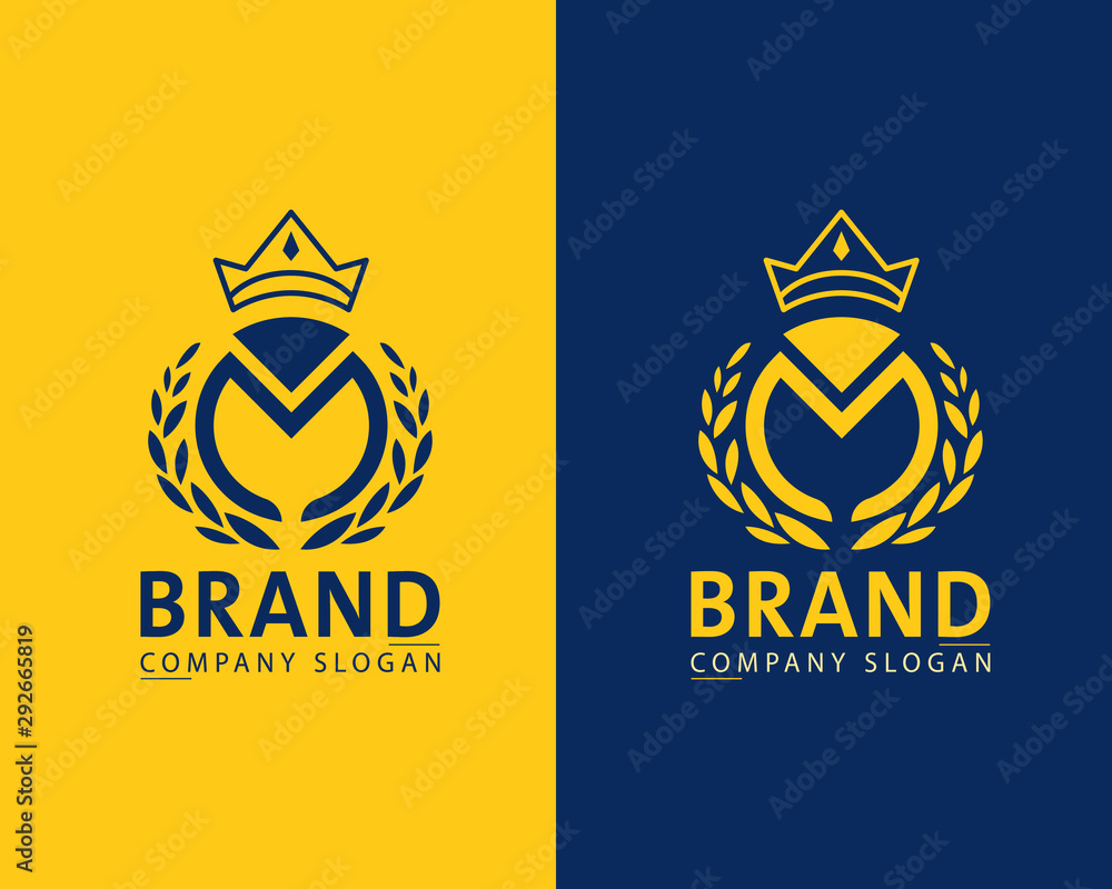 Luxury Royal Letter M crest silver color Logo vector, Victory logo ...