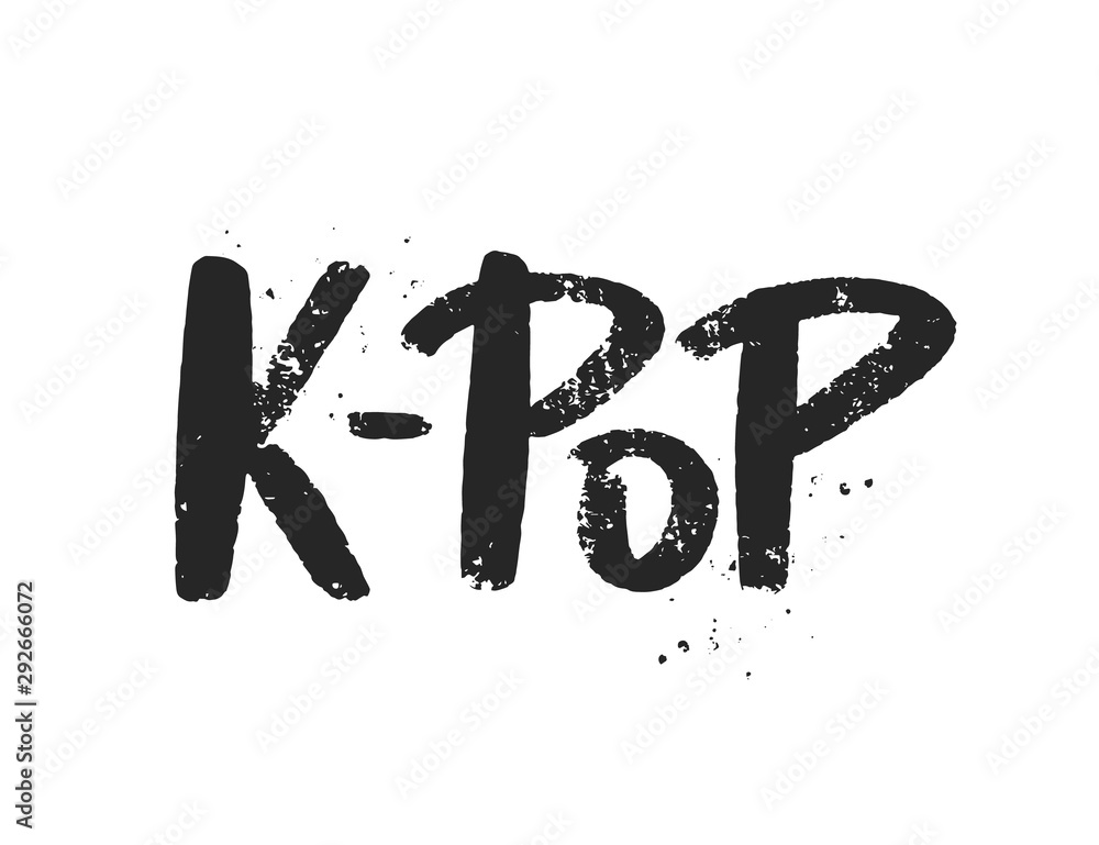 K-pop handwritten inscription. K-pop music style. Stock Vector | Adobe ...