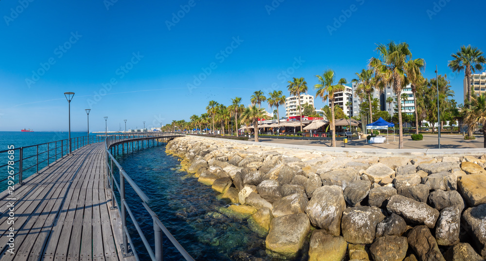Island of Cyprus. Limassol City. Promenade Of Molos. Rocky ...