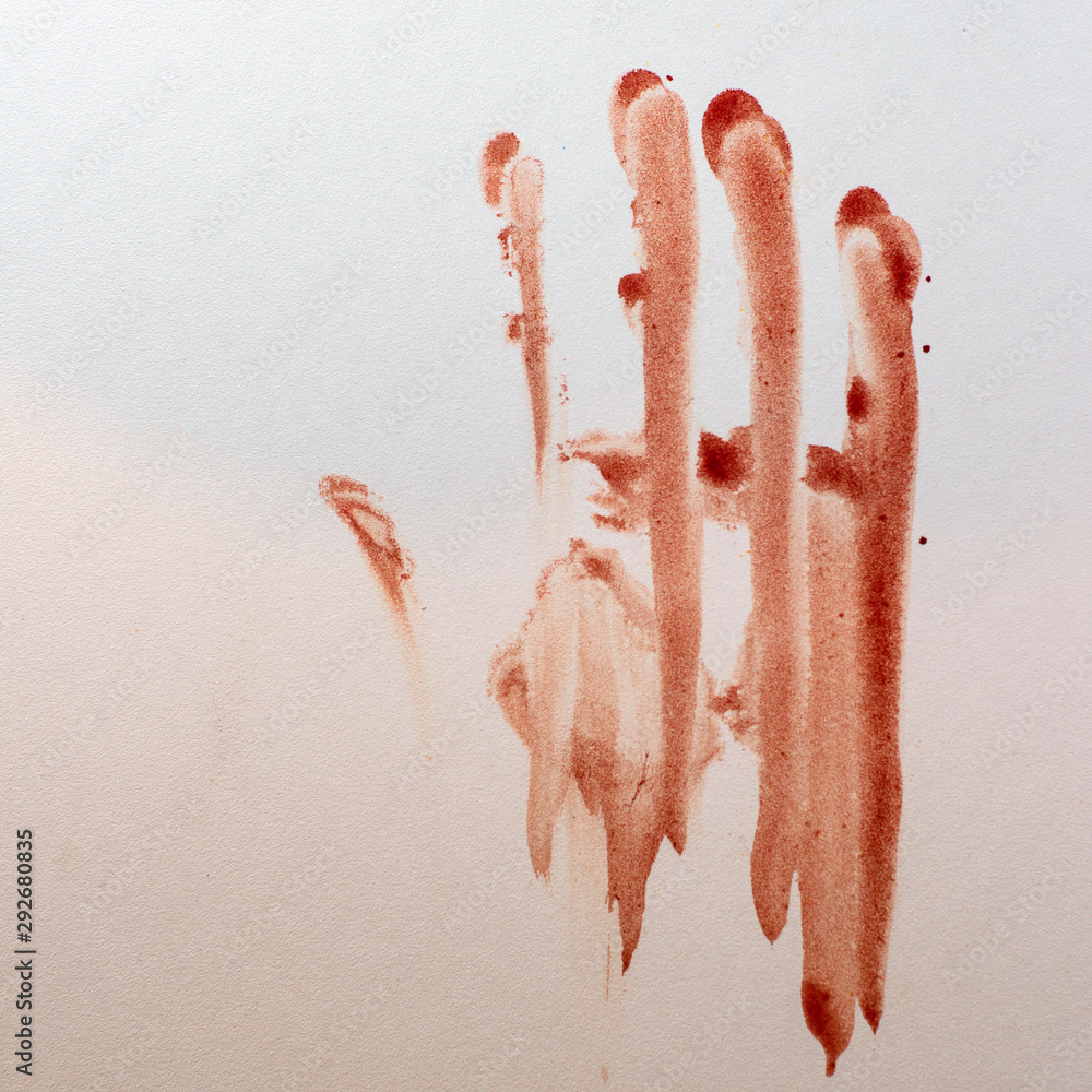 Bloody Handprint Smear On Black