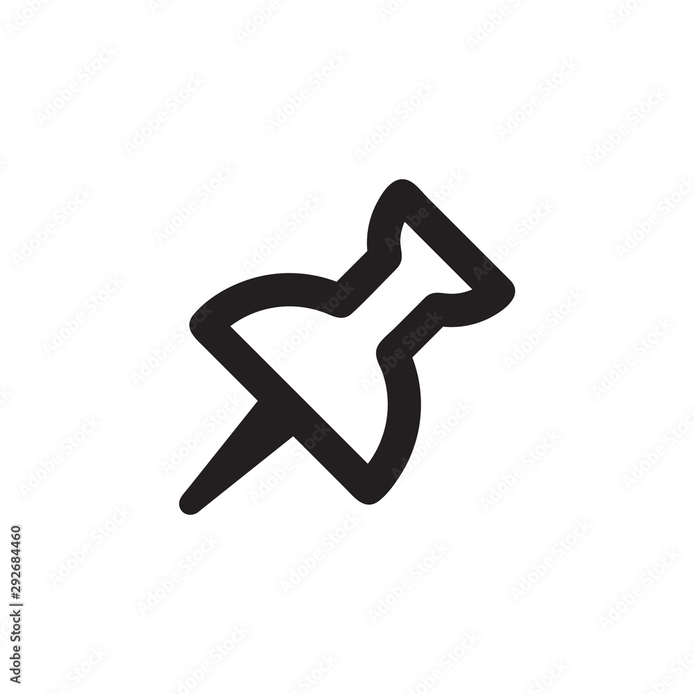 Pin vector icon, office symbol. Simple, flat design for web or mobile ...