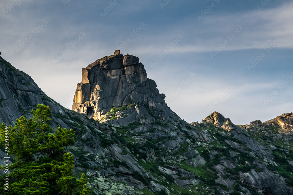 Gorgeous view on top of western Sayan mountain range during summer ...