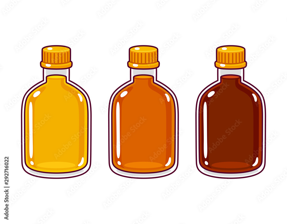 Cartoon syrup bottles Stock Vector | Adobe Stock
