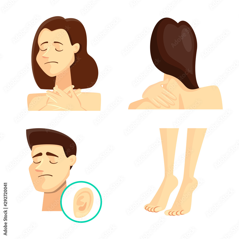 Isolated object of pain and disease symbol. Collection of pain and ...