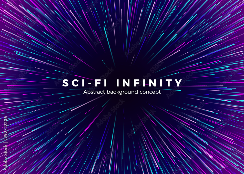 Sci-fi Universe infinity. Abstract background travel through time and ...