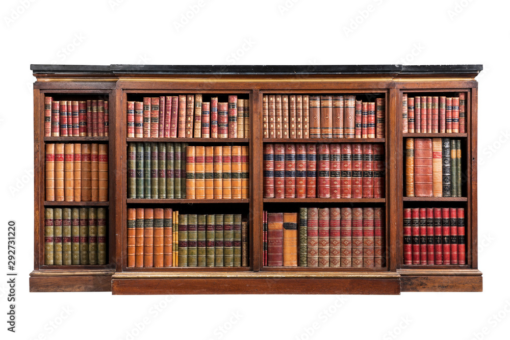 Poster vintage low open bookcase cabinet isolated on white – Wall Art ...