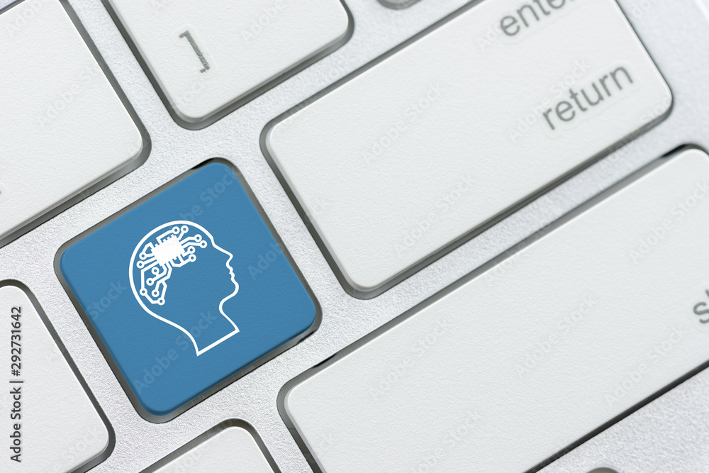 AI artificial intelligence / machine learning concept : Human brain ...