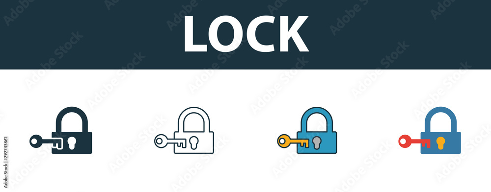 Lock icon set. Premium symbol in different styles from security icons ...