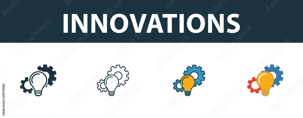 Innovations icon set. Premium symbol in different styles from startup ...