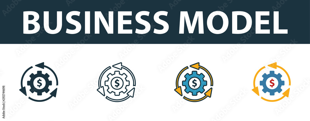 Business Model icon set. Premium symbol in different styles from ...