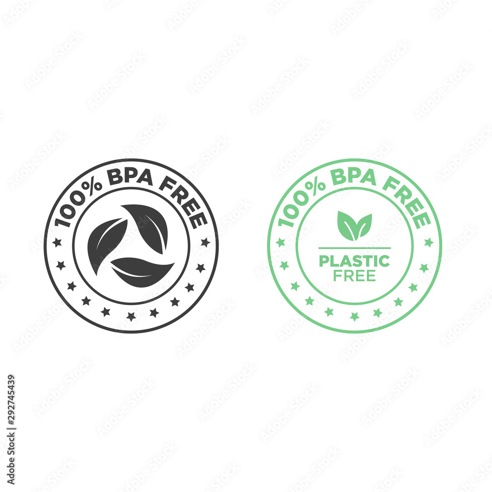 BPA free vector green check mark certified icon. Safe food package ...