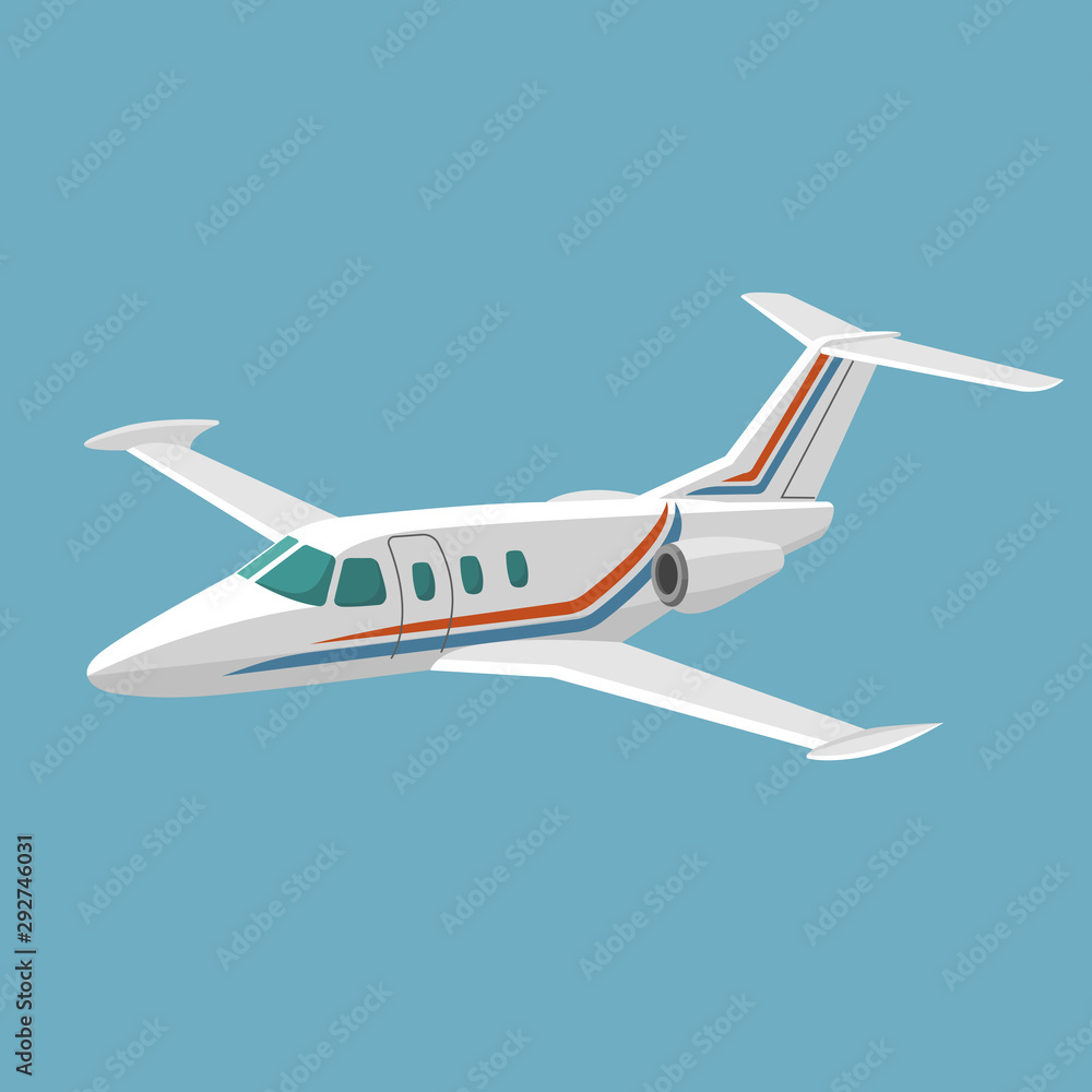 Small private jet vector. Business jet illustration. Stock Vector ...