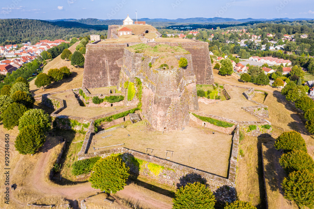 Star shaped bastions and outworks of Citadelle de Bitche, medieval ...