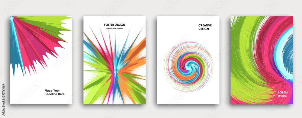Multi-colored book cover page design, creative abstract background ...