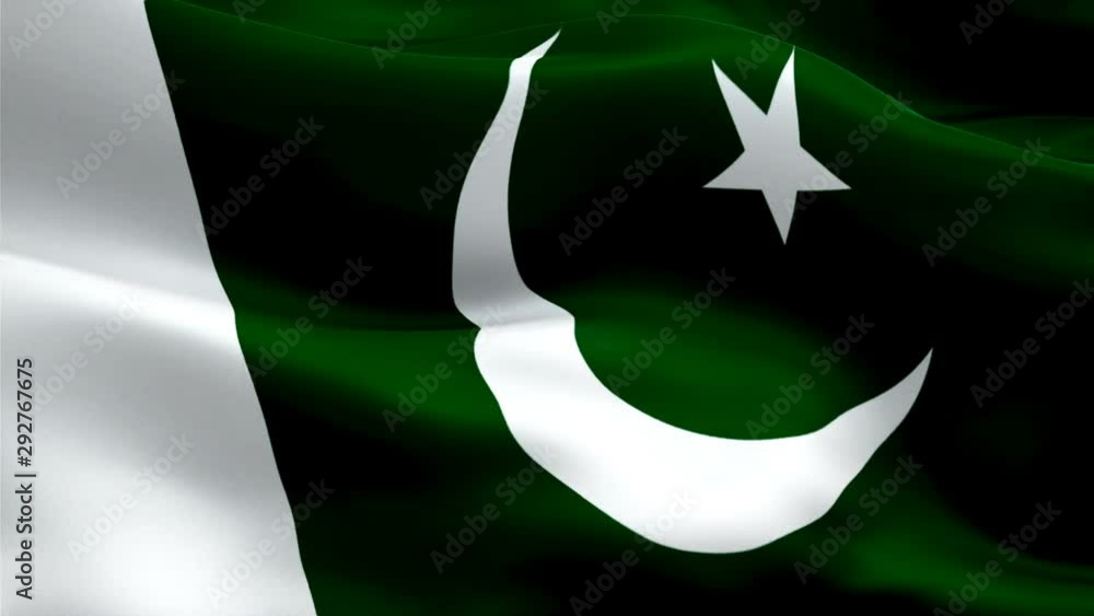 Pakistan flag Motion Loop video waving in wind. Realistic Pakistani ...