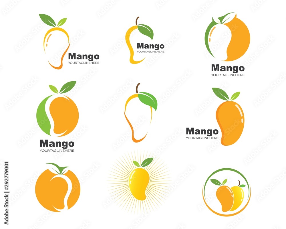 mango fruit vector illustration logo Stock Vector | Adobe Stock