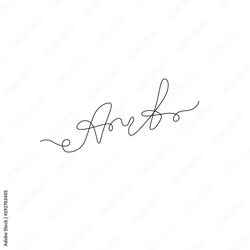 Art word continuous line drawing, hand lettering small tattoo, print ...