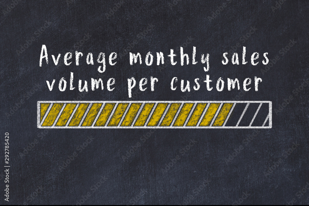 Chalk drawing of loading progress bar with inscription average monthly ...