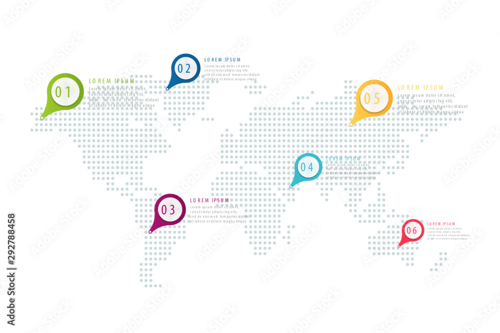 infographic design with world map background. business infographic ...