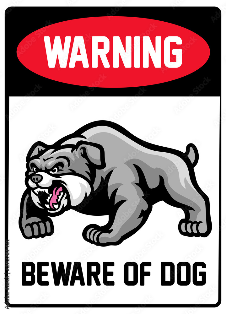 warning sign beware of dog Stock Vector | Adobe Stock