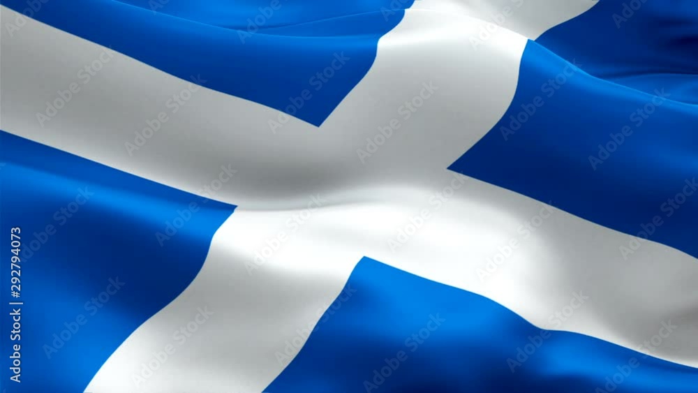 Scotland flag Motion Loop video waving in wind. Realistic Scottish Flag ...