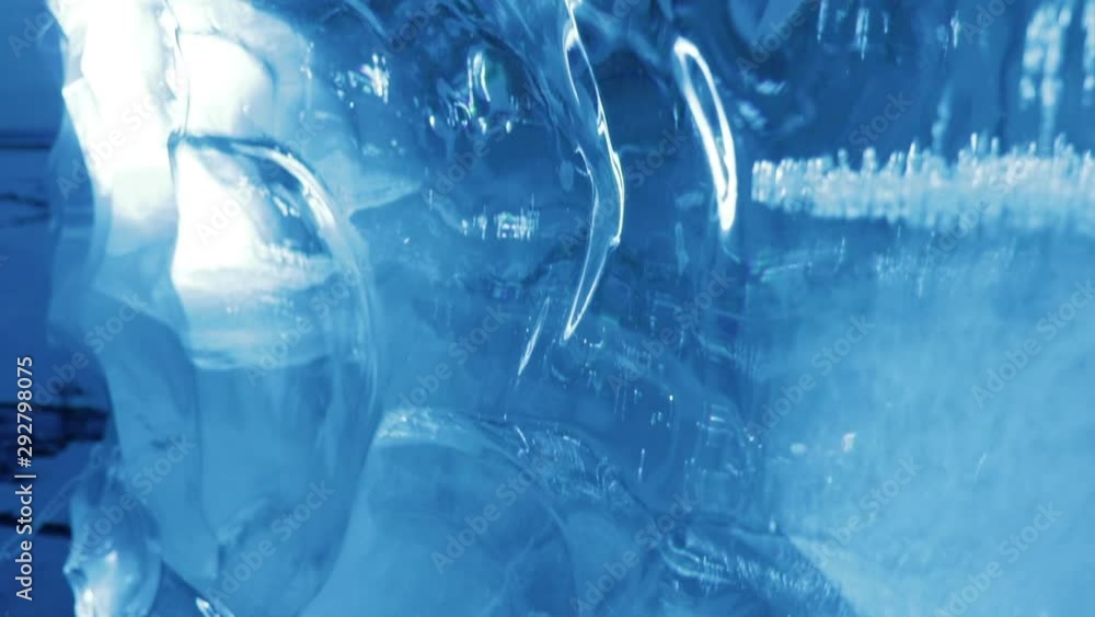 Close-up on the ice structure inside an ice cave in Iceland. Stock ...