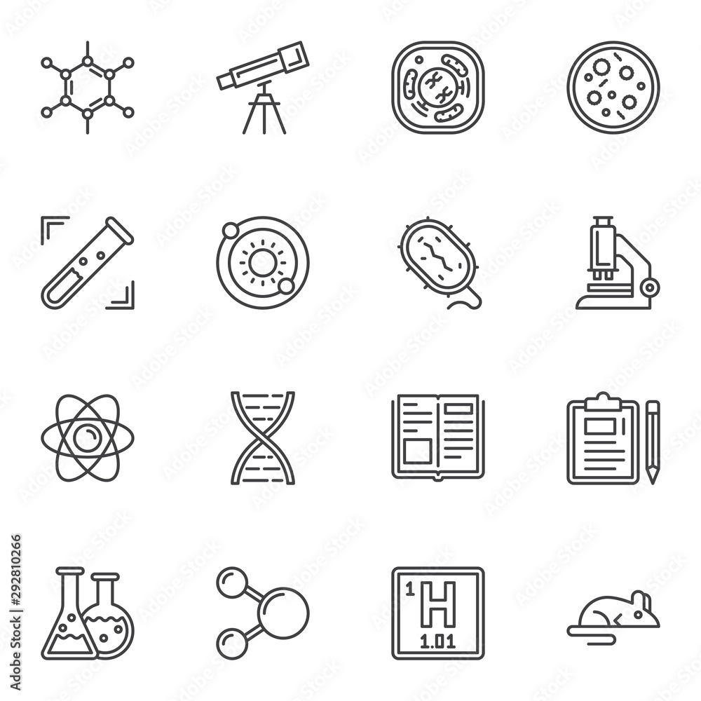 Education line icons set. linear style symbols collection, outline ...