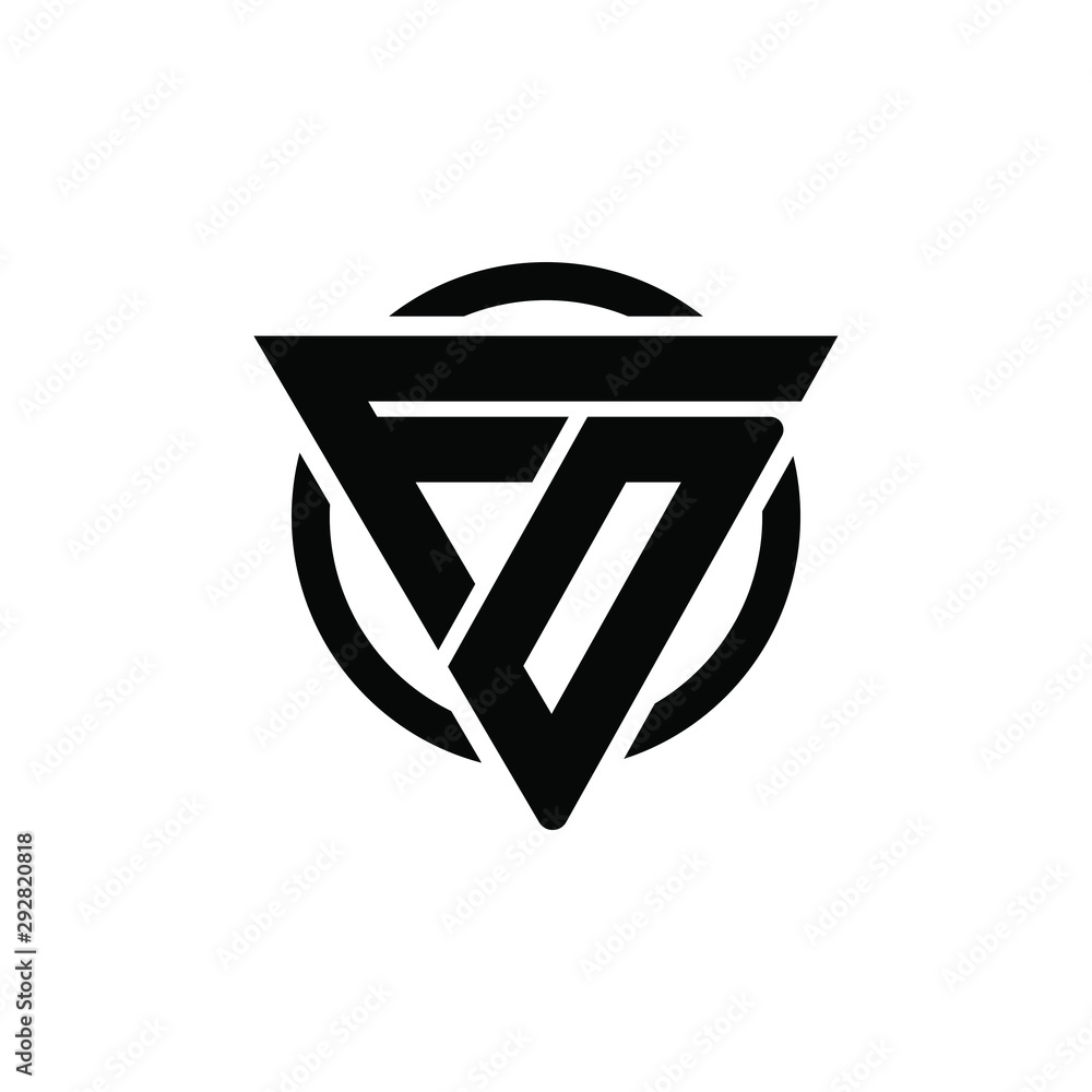 FD, DF Triangle Logo Circle Monogram Design Vector Super Hero Concept ...