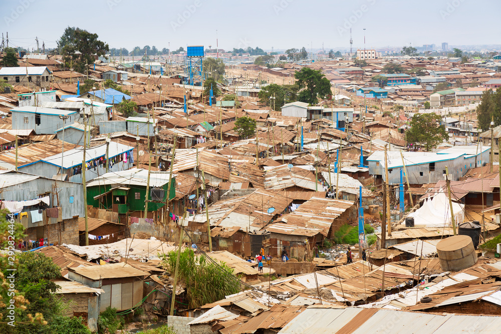 Poster Kibera is the biggest slum in Africa. Slums in Nairobi, Kenya ...