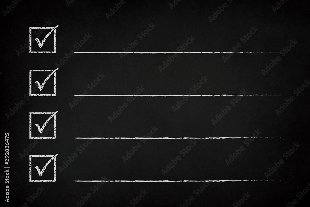 Checklist on a chalkboard Stock Photo | Adobe Stock