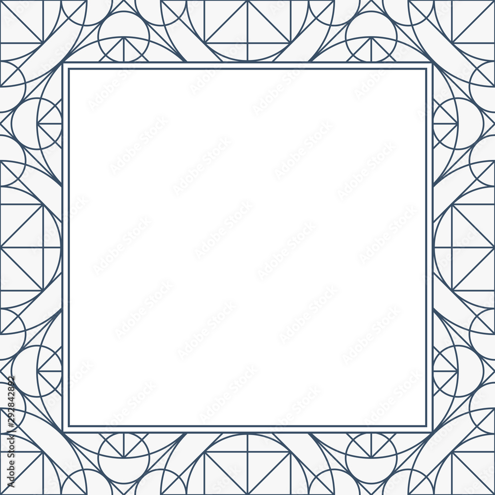 Vector Linear Geometry Background with Frame Stock Vector | Adobe Stock