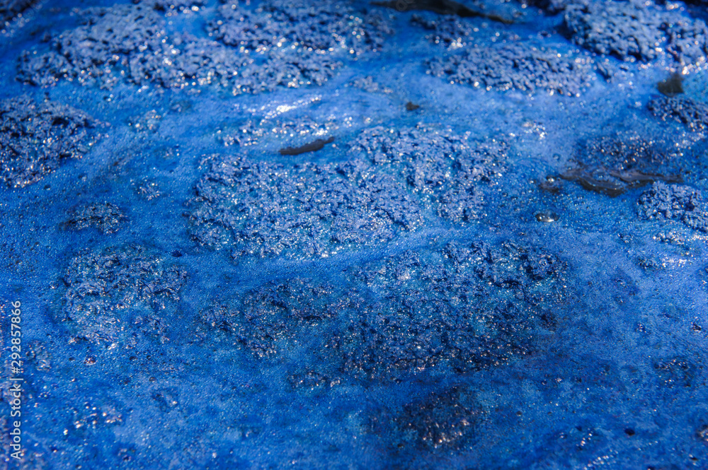 indigo dyed natural air bubbles indigo surface texture background Stock ...