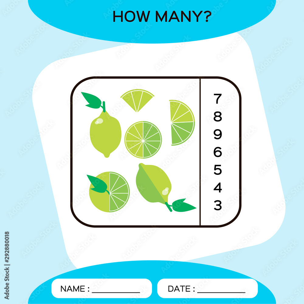 How Many. Count game. Education Counting Game for Preschool Children ...