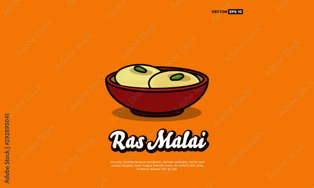 Ras Malai Indian Sweet Dessert Vector Illustration Stock Vector | Adobe ...
