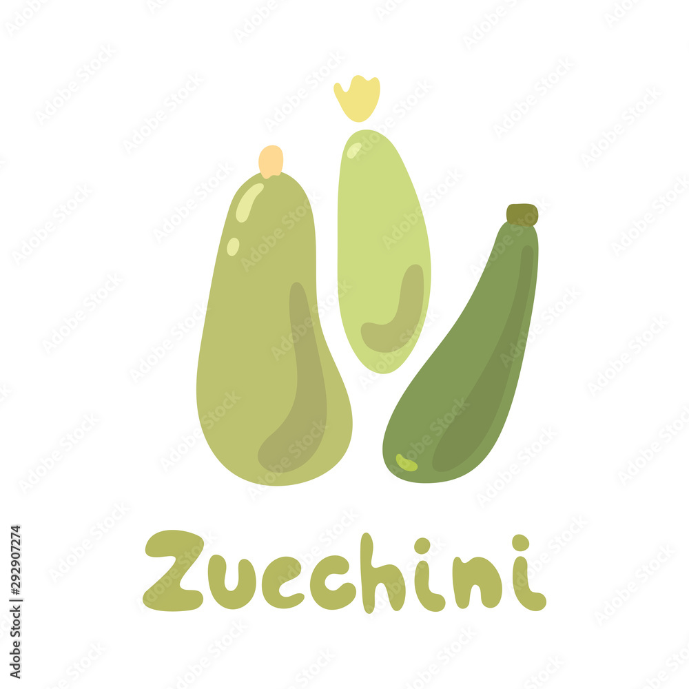 Zucchini Vector Illustration. Simple Illustration of three zucchini ...