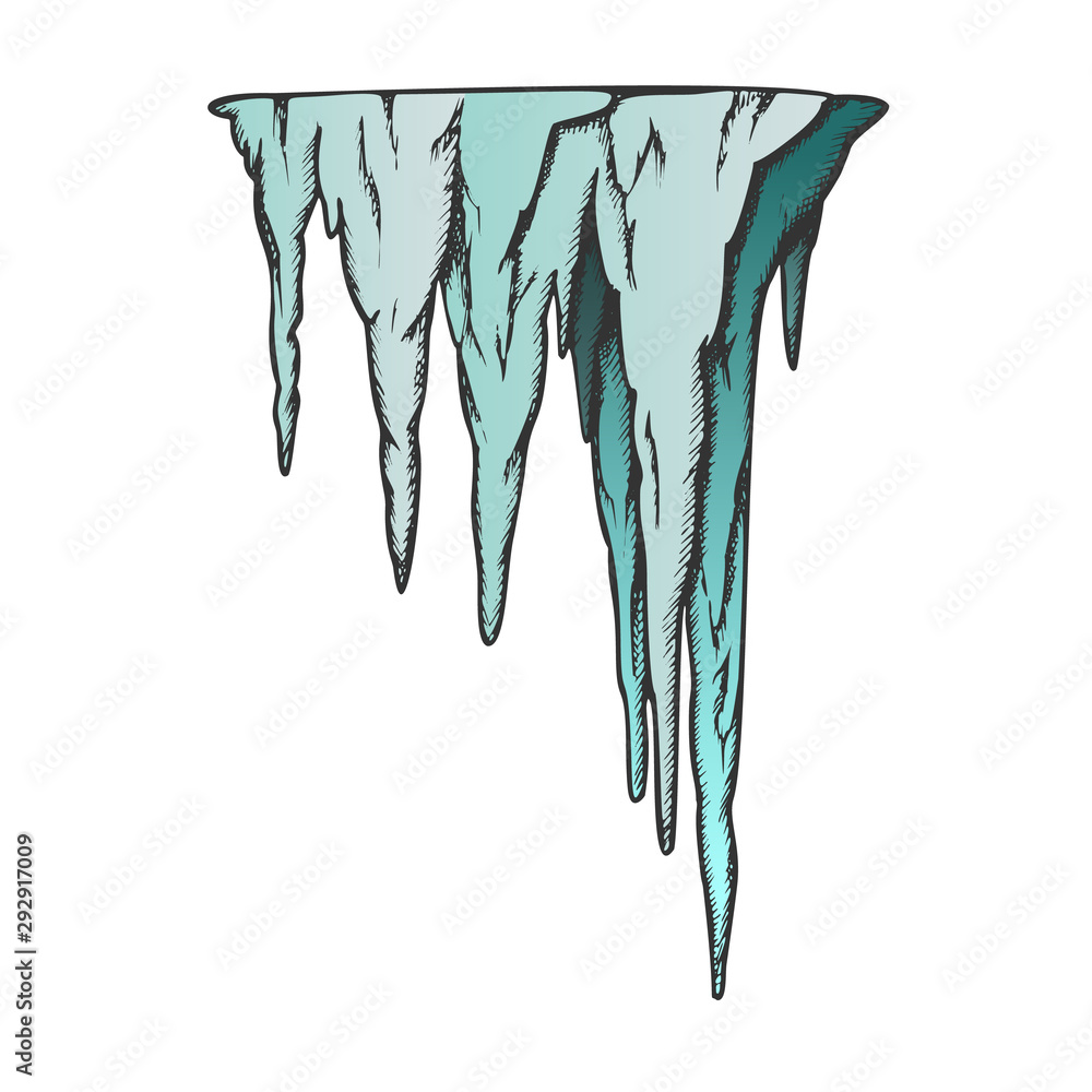 Stalactite Ancient Cave Element Color Vector. Decorative Underground ...