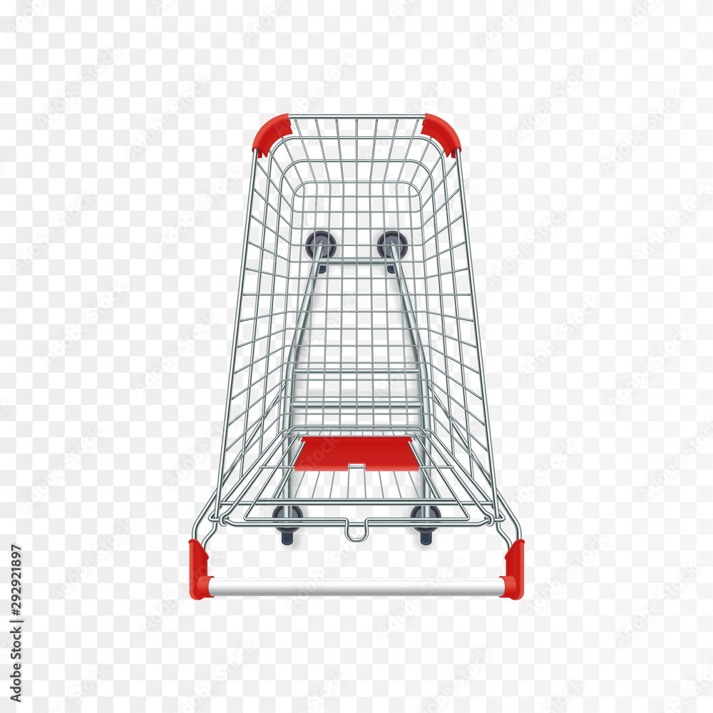 Red Supermarket Shopping Cart 3d Top View Vector Illustration Photo red-supermarket-shopping-cart-3d-top-view-vector-illustration-photo