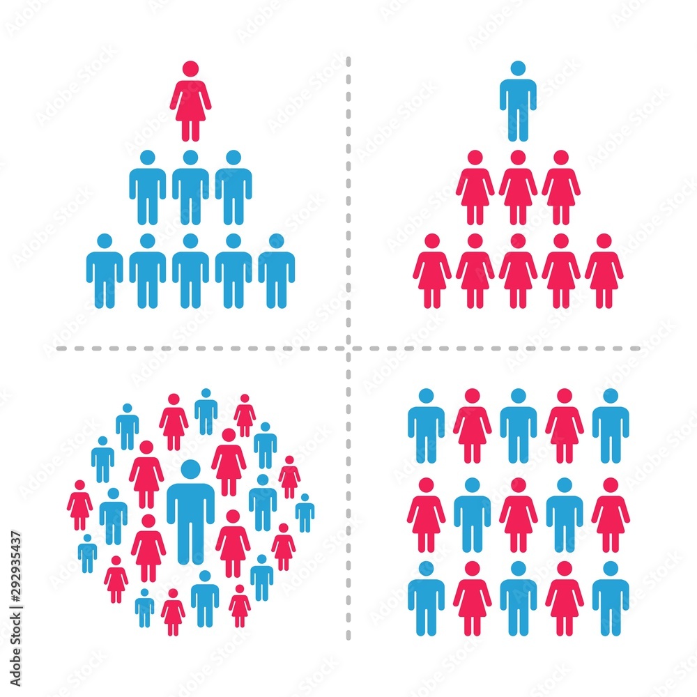 crowd of men and women icon set,infographic,vector and illustration ...