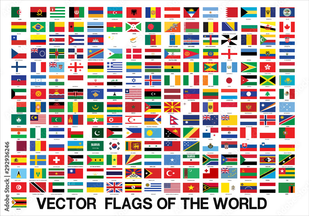 Flags vector of the world, design Stock Vector | Adobe Stock
