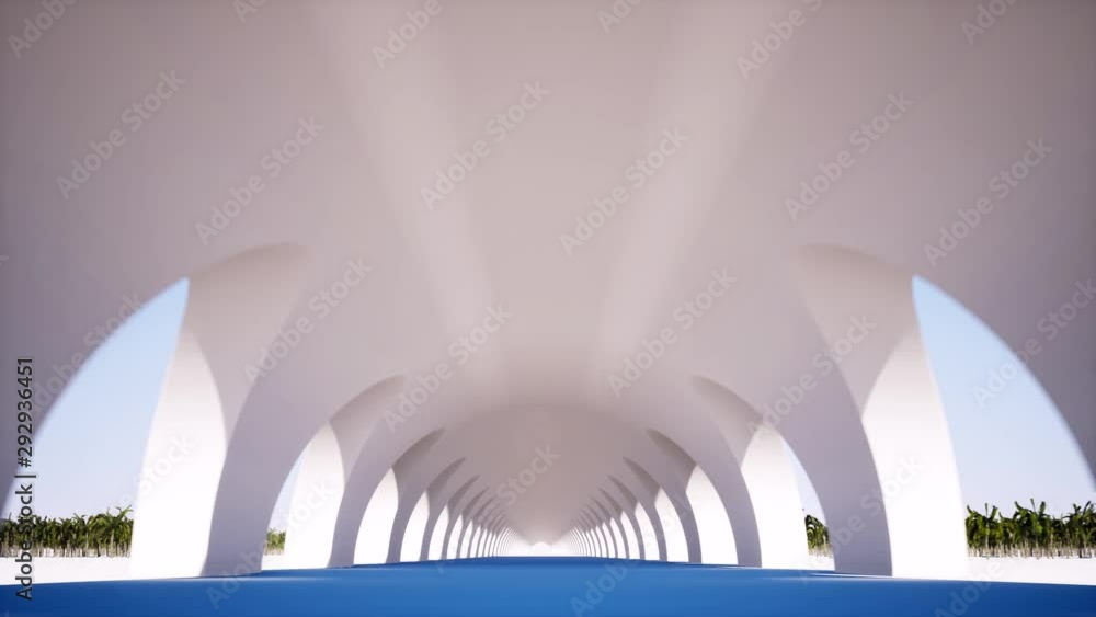 Infinite tunnel perspective view from inside seamless footage. Moving ...