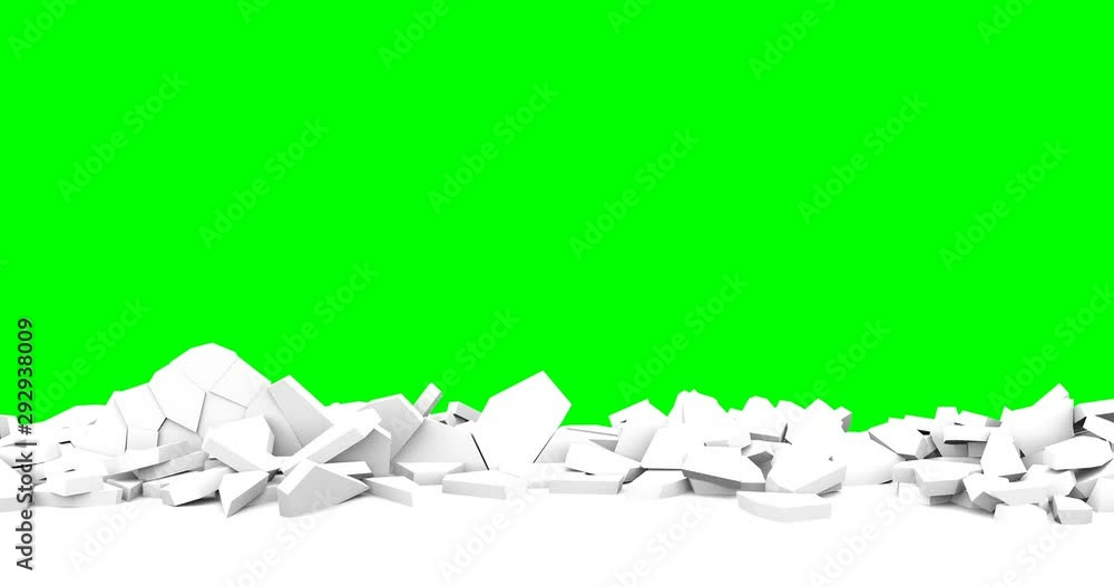 Video „Concrete wall demolition chroma key footage. Barricade crumbling ...