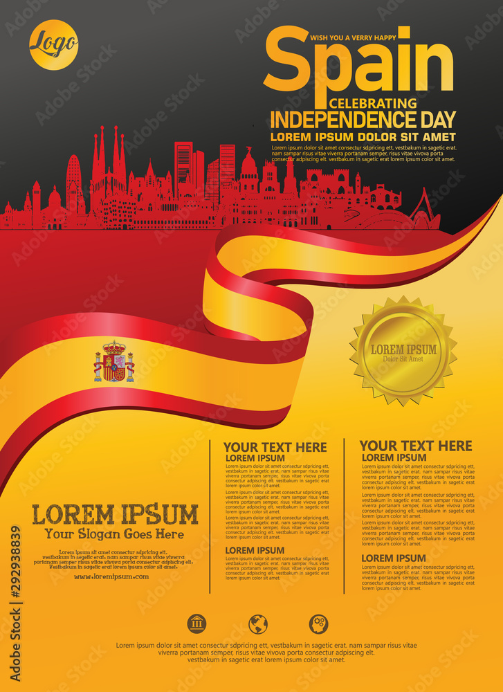 Spain national day modern design template. Design for poster, brochure ...