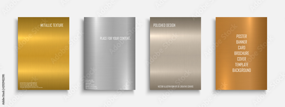 Collection of vibrant vector colorful metal covers, posters, brochures ...
