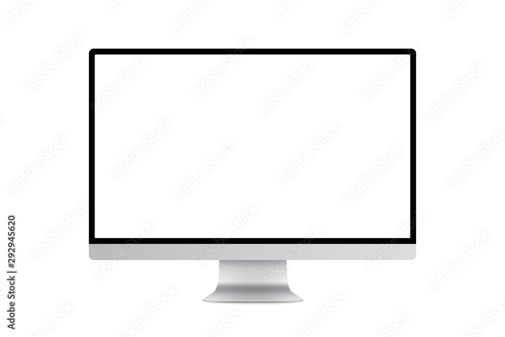 Modern design of realistic monitor screen mockup. Trendy thin frame ...