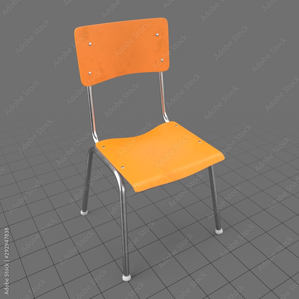 School chair Stock 3D asset | Adobe Stock