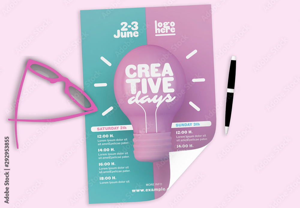 Pastel Style Poster Layout Stock Template | Adobe Stock