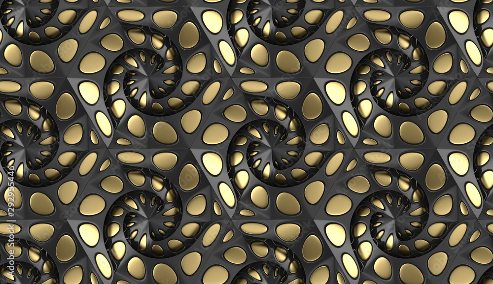 3d Wallpaper of black body shape with perforated protuberances and ...