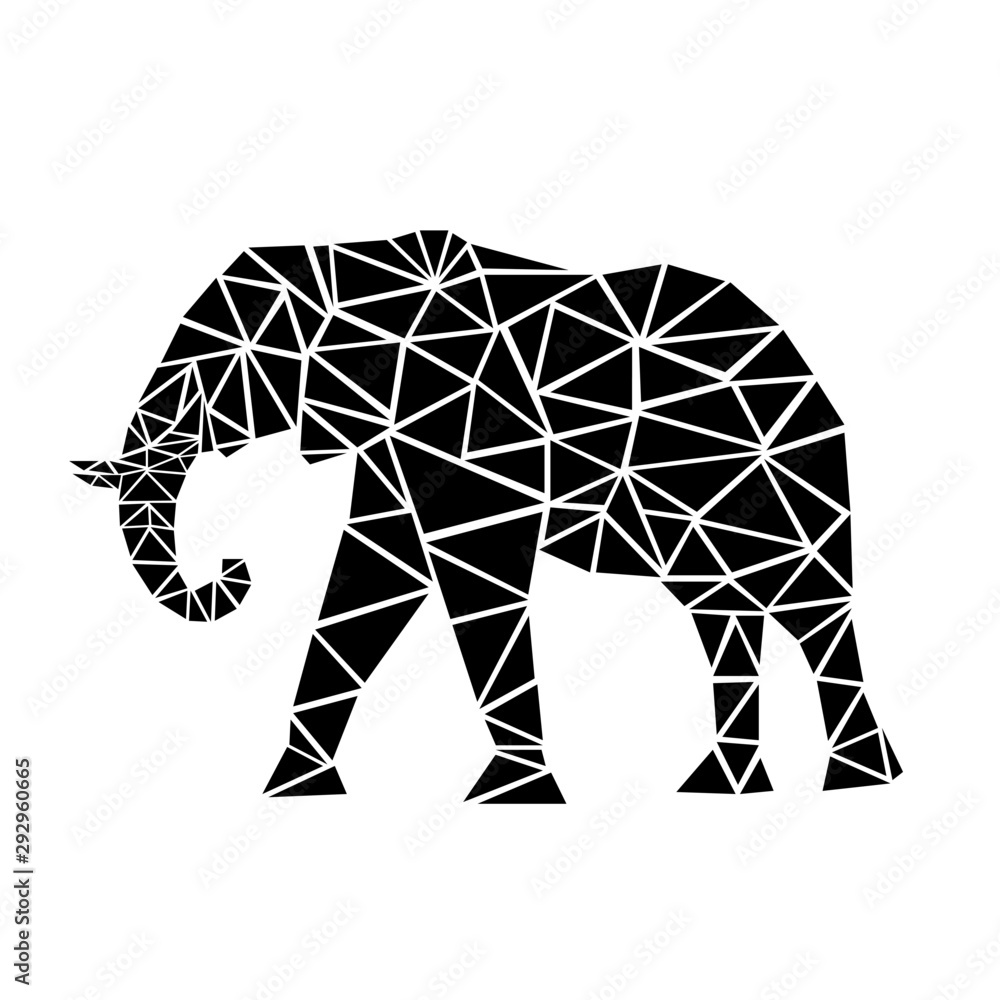 elephant triangles vector illustration isolated Stock Vector | Adobe Stock